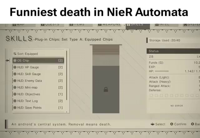Funniest death in NieR Automata SKILL: S" -Plug-in Chips: Set Type A ...