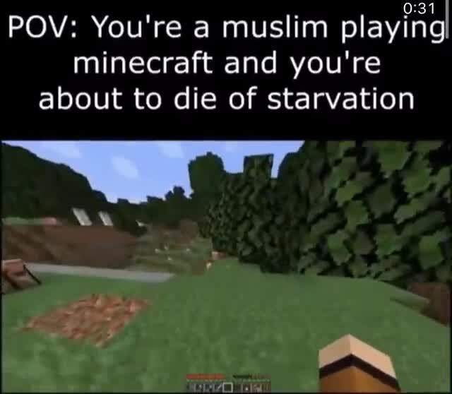 POV: You're a muslim playing minecraft and you're about to die of ...
