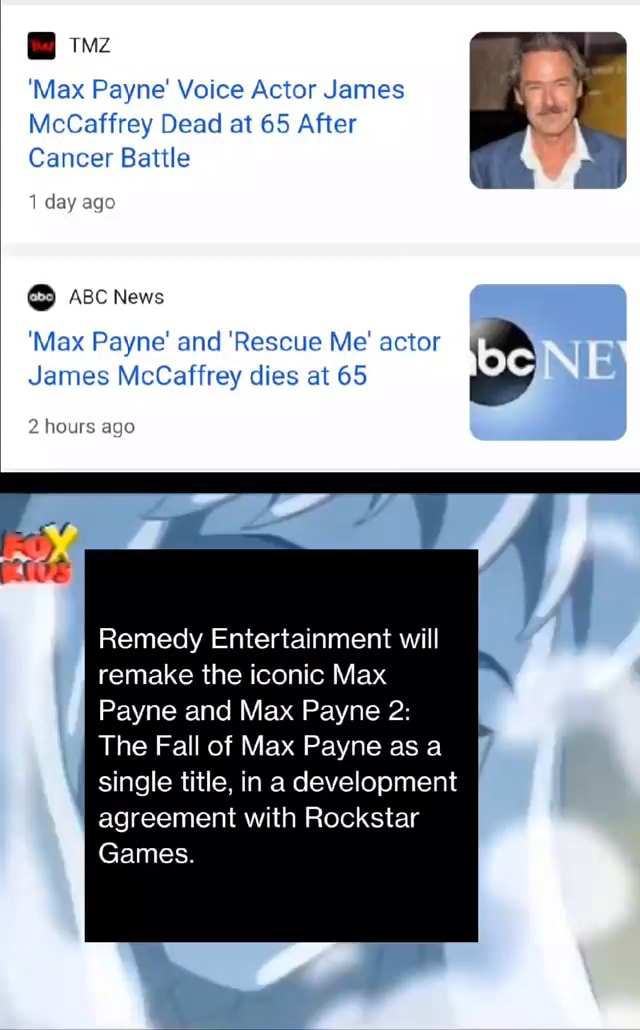 'Max Payne' Voice Actor James McCaffrey Dead at 65 After Cancer Battle ...