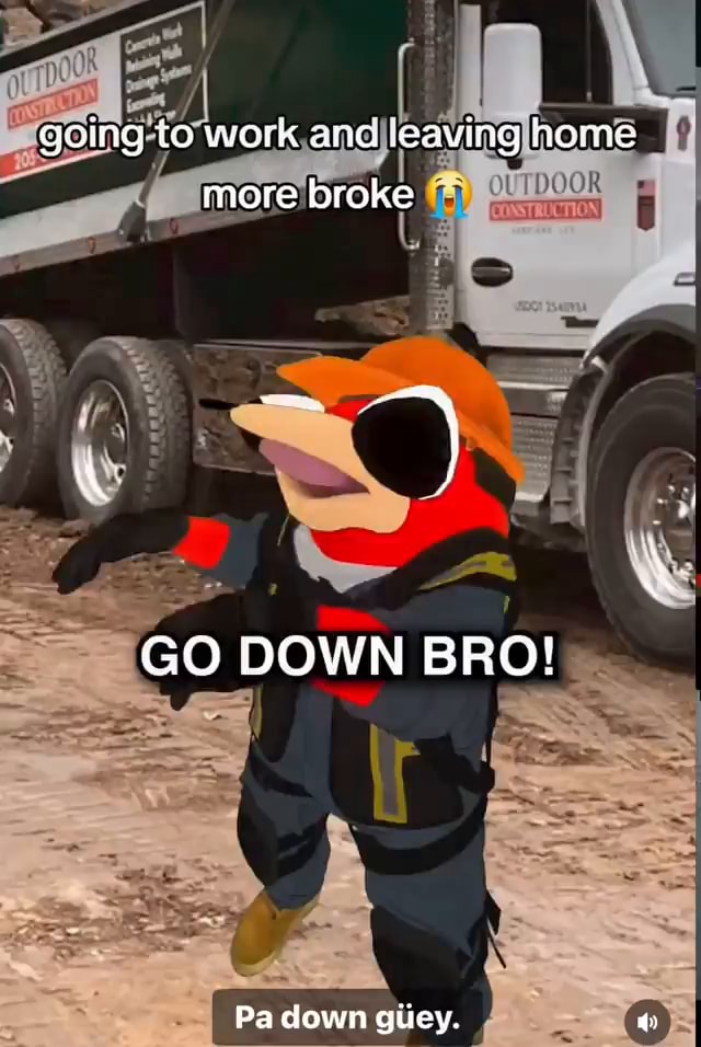 Eoing to work ana .eaving hame more broke GO DOWN BRO! Pa down gtiey ...