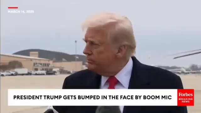 PRESIDENT TRUMP GETS BUMPED IN THE FACE BY BOOM MIC - iFunny