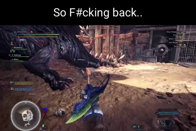 So back.. SonicShelly re ON Draw Weapon Evade Select Item Aim Slinger ...