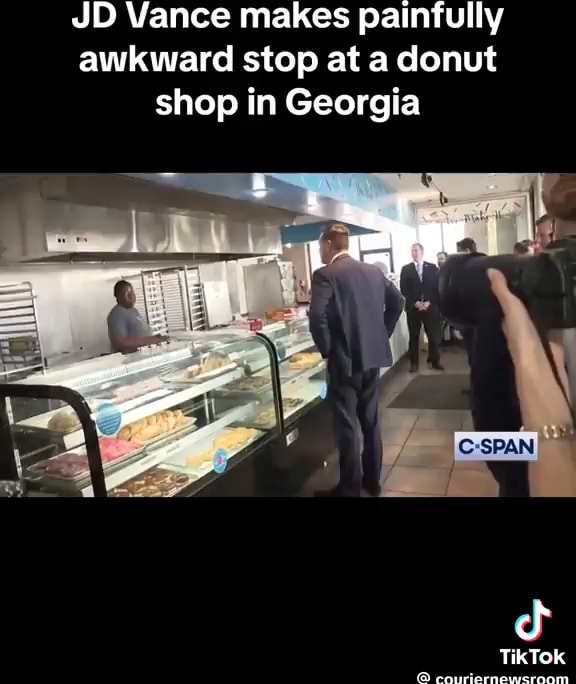 JD Vance makes painfully awkward stop at a donut shop in Georgia Tik Tok - iFunny