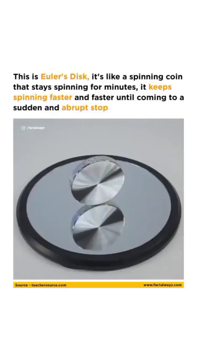 This Is Euler S Disk It S Like A Spinning Coin That Stays Spinning For