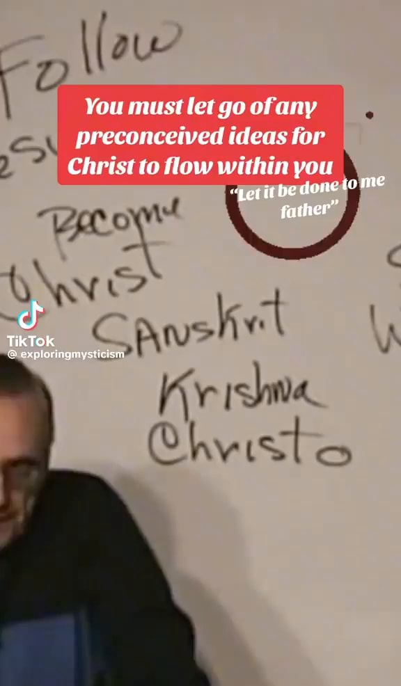 You must let go ofany preconceived ideas for Christ to flow within you ...
