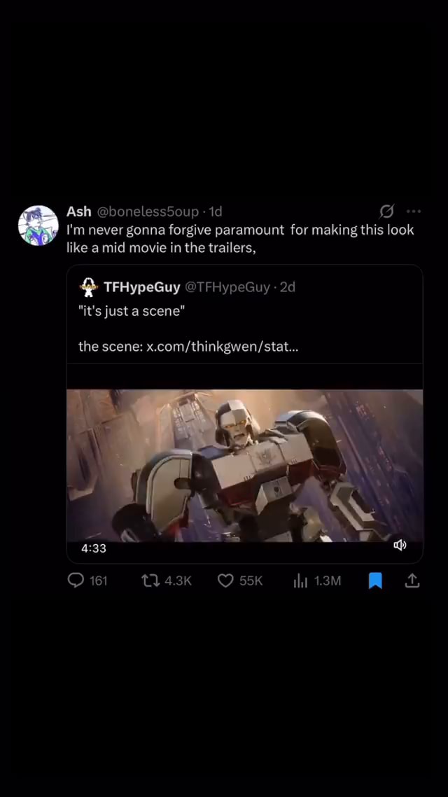 I'm never gonna forgive paramount for making this look like a mid movie ...