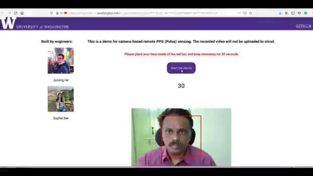 Built by engineers: This is a demo for camera-based remote PPG (Pulse ...