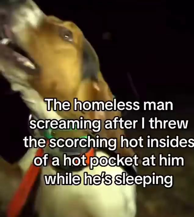 The homeless man screaming after I threw the scorching hot insides of a ...