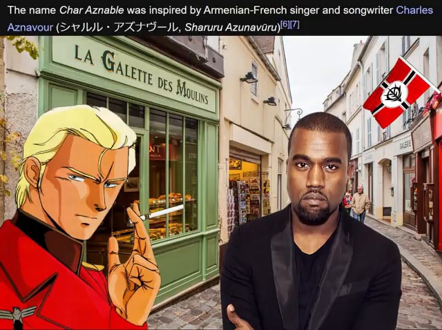 The name Char Aznable was inspired by Armenian-French singer and ...