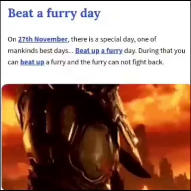 Beat a furry day On 27th November, there is a special day, one of ...