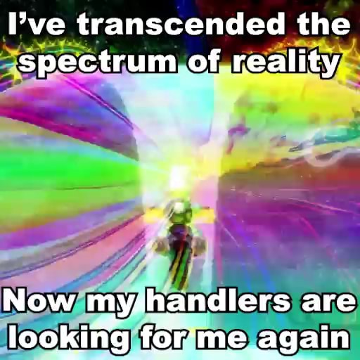 I've transcended the spectrum of reality Now handlers are looking tor ...