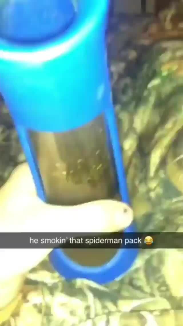 He smokin' that spiderman pack - iFunny