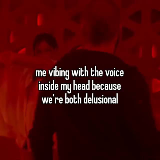 Me vibing with the voice inside my head because we re both delusional ...