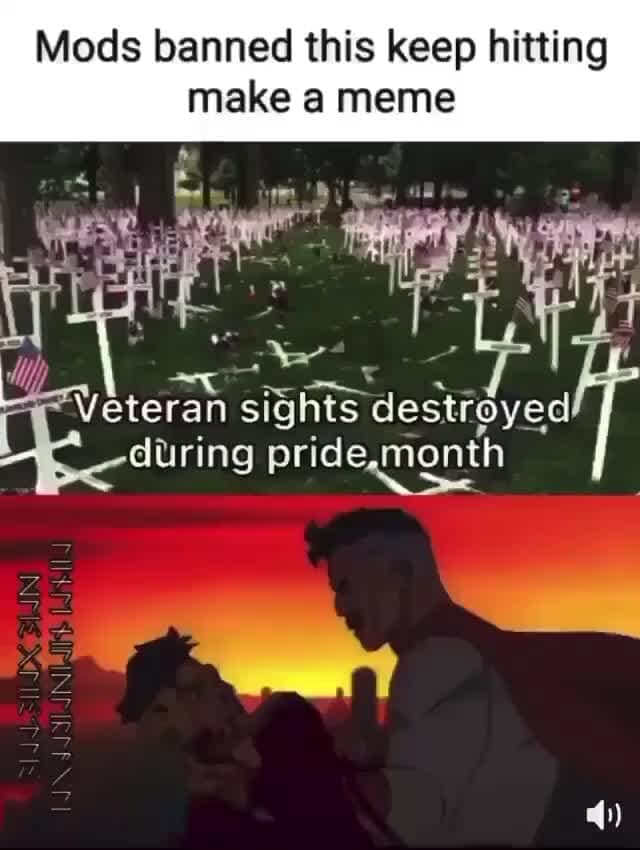Mods banned this keep hitting make a meme Veteran sights destroyed ...