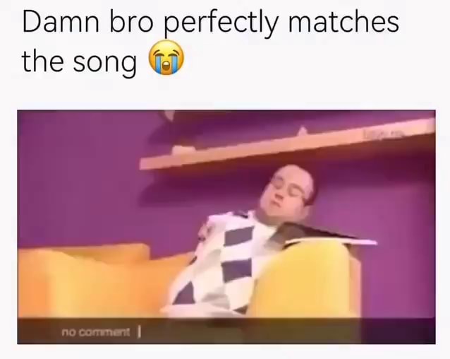 Damn bro perfectly matches the song - iFunny