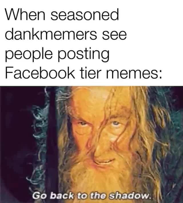 When seasoned dankmemers see people posting Facebook tier memes: - iFunny