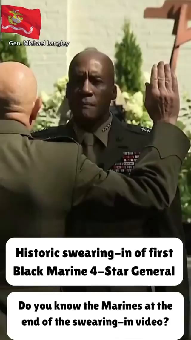 Historic Swearing In Of First Black Marine Star General Do You Know The