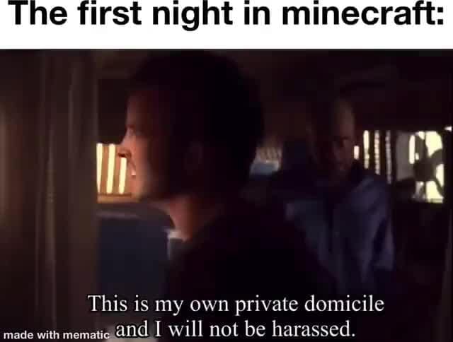 E first night In minecraft: This is my own private domicile made with ...