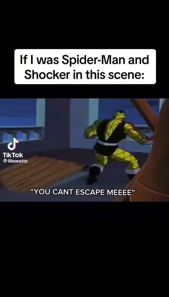 If I was Spider-Man and Shocker in this scene: TikTok "YOU CANT ESCAPE ...