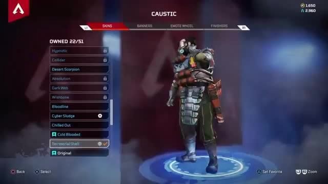 @1650 CAUSTIC EMOTE WHEEL il OWNED Hypnotic Collider Desert Scorpion ...