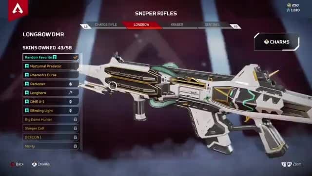SNIPER RIFLES CHARGE RIFLE LONGBOW KRABER @ CHARMS LONGBOW DMR SKINS ...