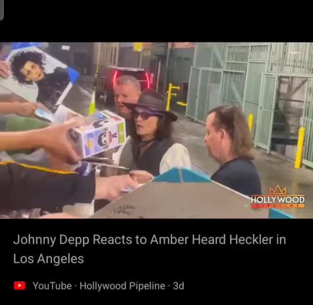 Johnny Depp Reacts to Amber Heard Heckler in Los Angeles YouTube ... Johnny Depp Reacts to Amber Heard Heckler in Los Angeles YouTube ...