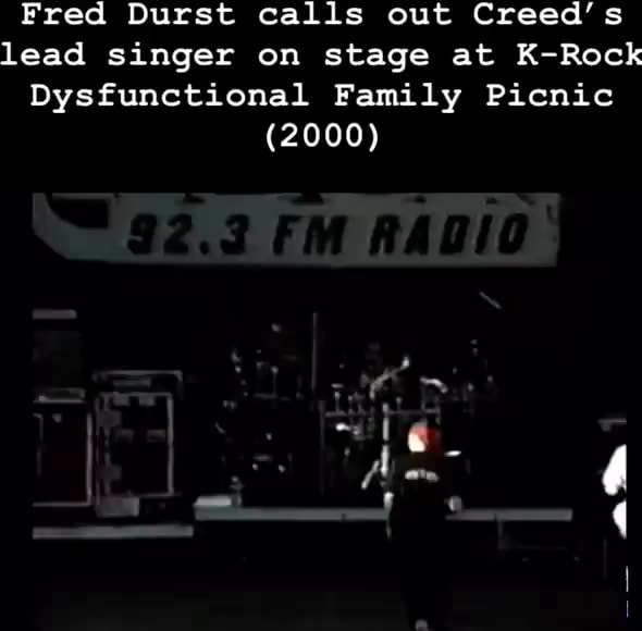 Fred Durst calls out Creed's lead singer on stage at K-Rock ...