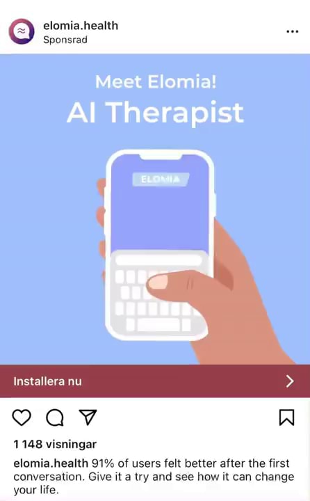 Elomia.health Sponsrad Meet Elomia! Al Therapist Installera nu 1148 ...