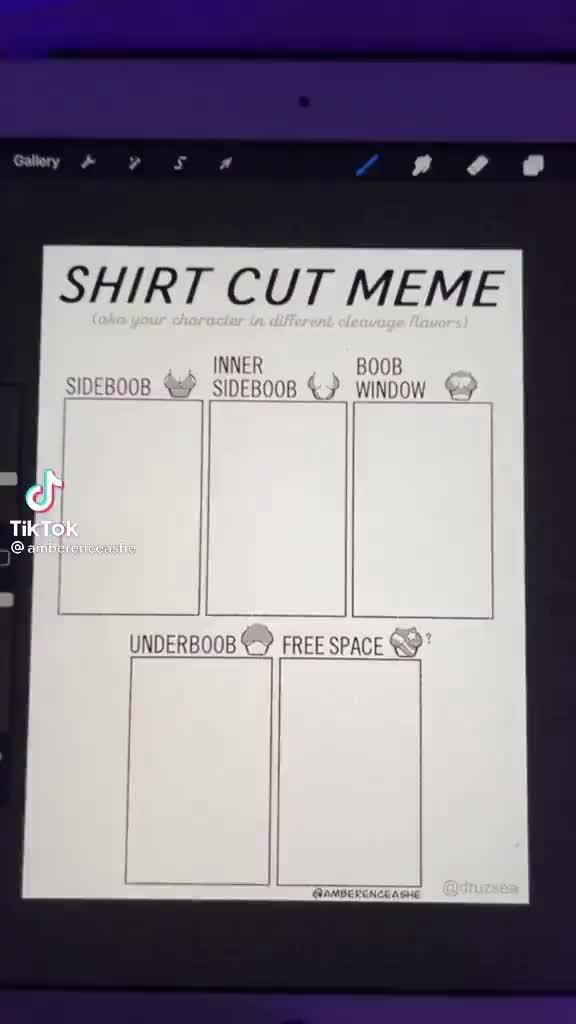 SHIRT CUT MEME INNER BOOB BOOB SIDEBOOB WINDOW UNDERBOOB FREE SPACE ...