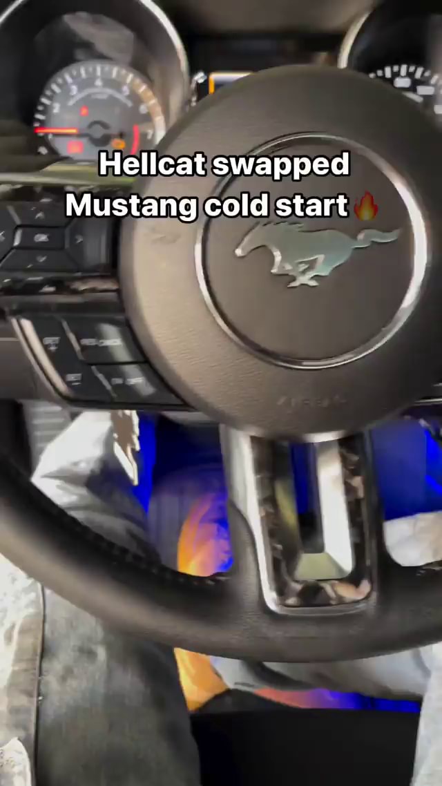 Hellcat swapped Mustang cold start - iFunny