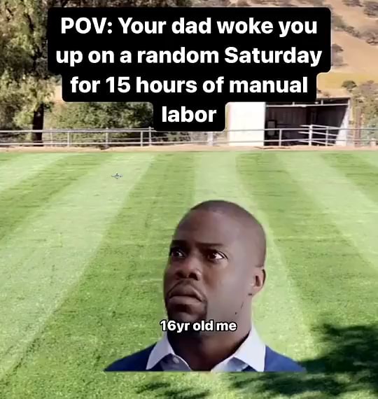 POV: Your dad woke you up on random Saturday for 15 hours of manual ...