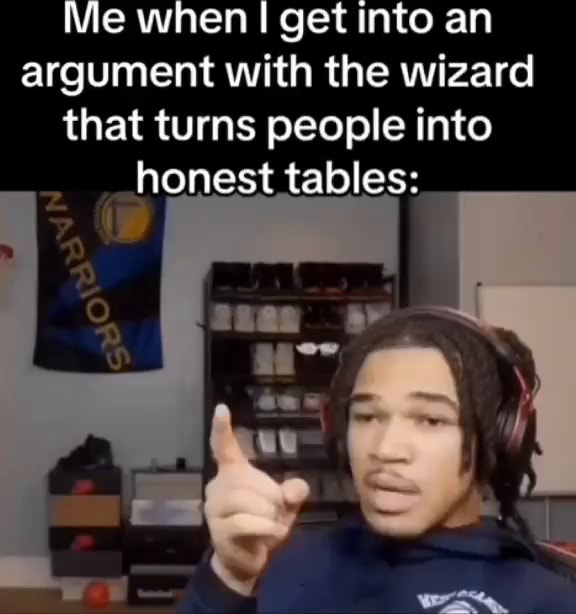 Me when I get into an argument with the wizard that turns people into ...