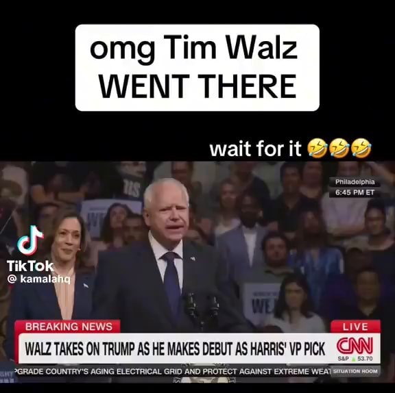 Omg Tim Walz WENT THERE wait for it ' PM TikToK BREAKING NEWS LIVE WALZ ...