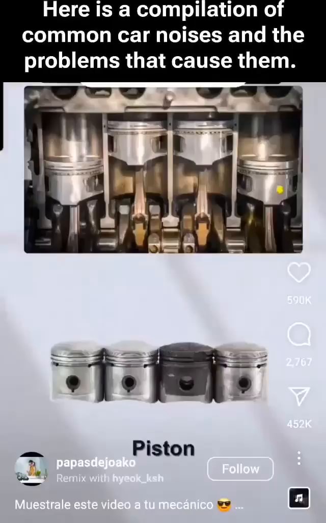 Here is compilation of common car noises and the problems that cause ...