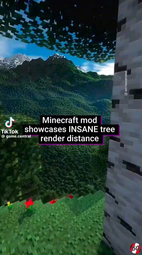 Minecraft med Showcases INSANE tree render distance - iFunny