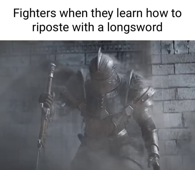 Fighters when they learn how to riposte with a longsword - iFunny
