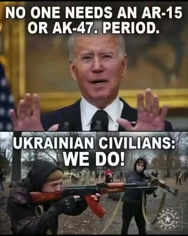 NO ONE NEEDS AN AR-15 OR AK-47. PERIOD. WE DO! - iFunny