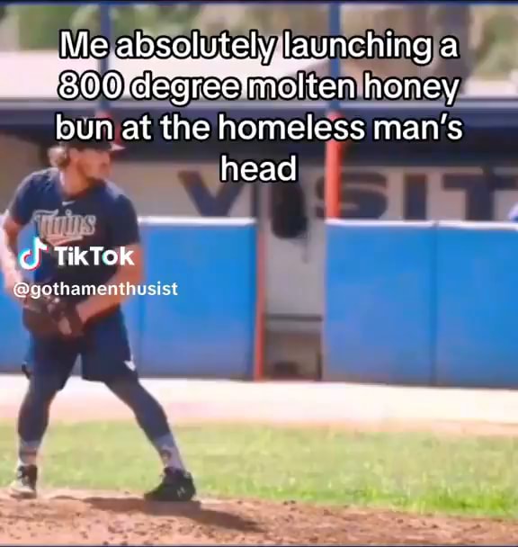 Degree molten honey bun at the homeless man's head ch TikTok ...