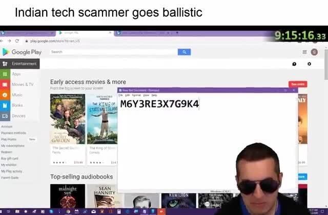 Do not redeem the code - Indian tech scammer goes ballistic Early ...