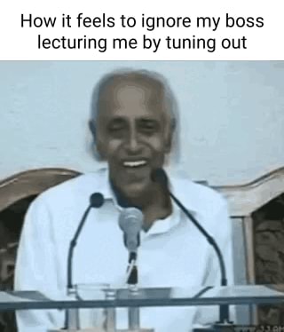 How it feels to ignore my boss lecturing me by tuning out - iFunny