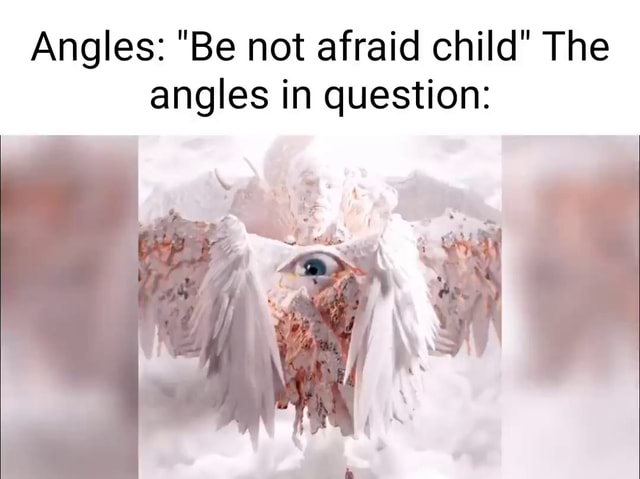 Angles: "Be not afraid child" The angles in question: - iFunny