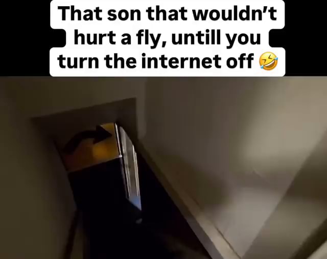 That son that wouldn't hurt a fly, untill you turn the internet off ...