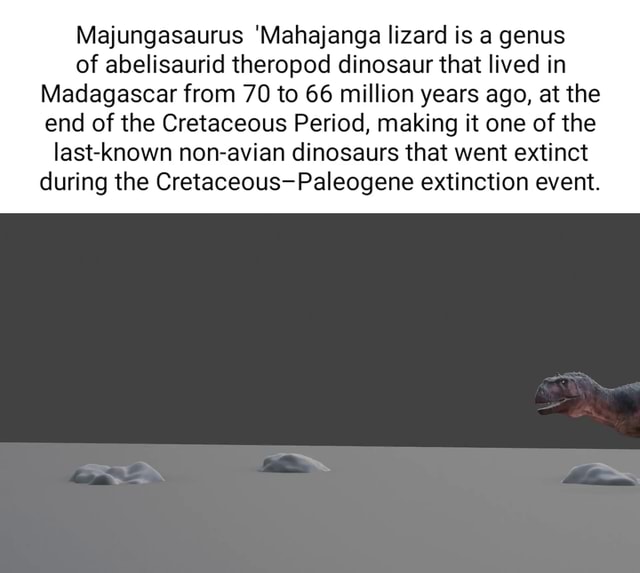 Majungasaurus 'Mahajanga lizard is a genus of abelisaurid theropod ...
