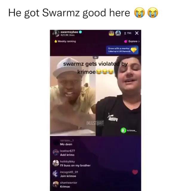 He got Swarmz good here @ @ swarmz gets - iFunny