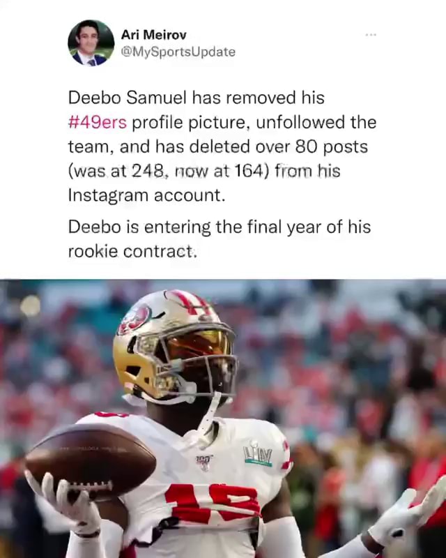 Deebo Samuel has removed his #49ers profile picture, unfollowed the ...