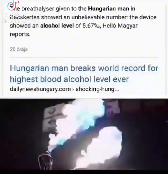 He breathalyser given to the Hungarian man in Bacskertes showed an ...