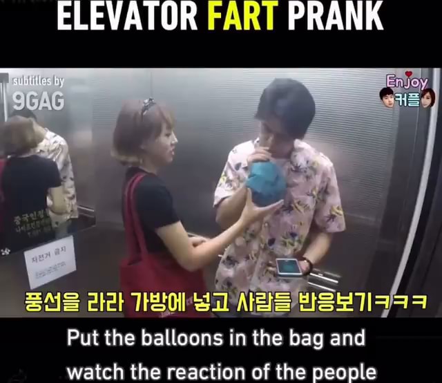 ELEVATOR FART PRANK Put the balloons in the bag and watch the reaction ...