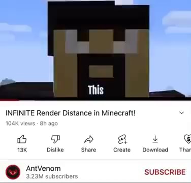 INFINITE Render Distance in Minecraft! Download Thar 'AntVenom ...