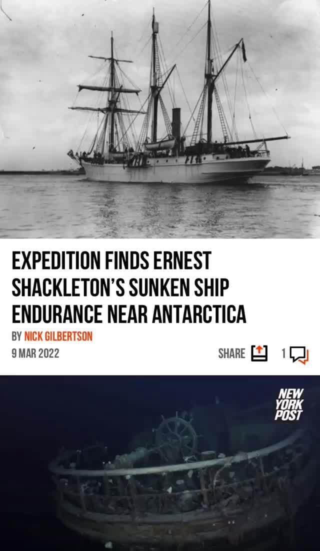 EXPEDITION FINDS ERNEST SHACKLETON'S SUNKEN SHIP ENDURANCE NEAR ...