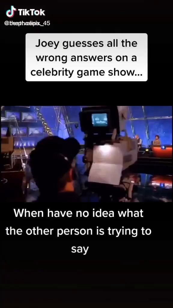 TikTok Joey guesses all the wrong answers On celebrity game show... When have no idea what the ...